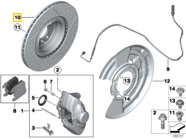 M Performance Rear Brake Disc (F2X/F3X inc M135i, M235i, M140i, M240i ...